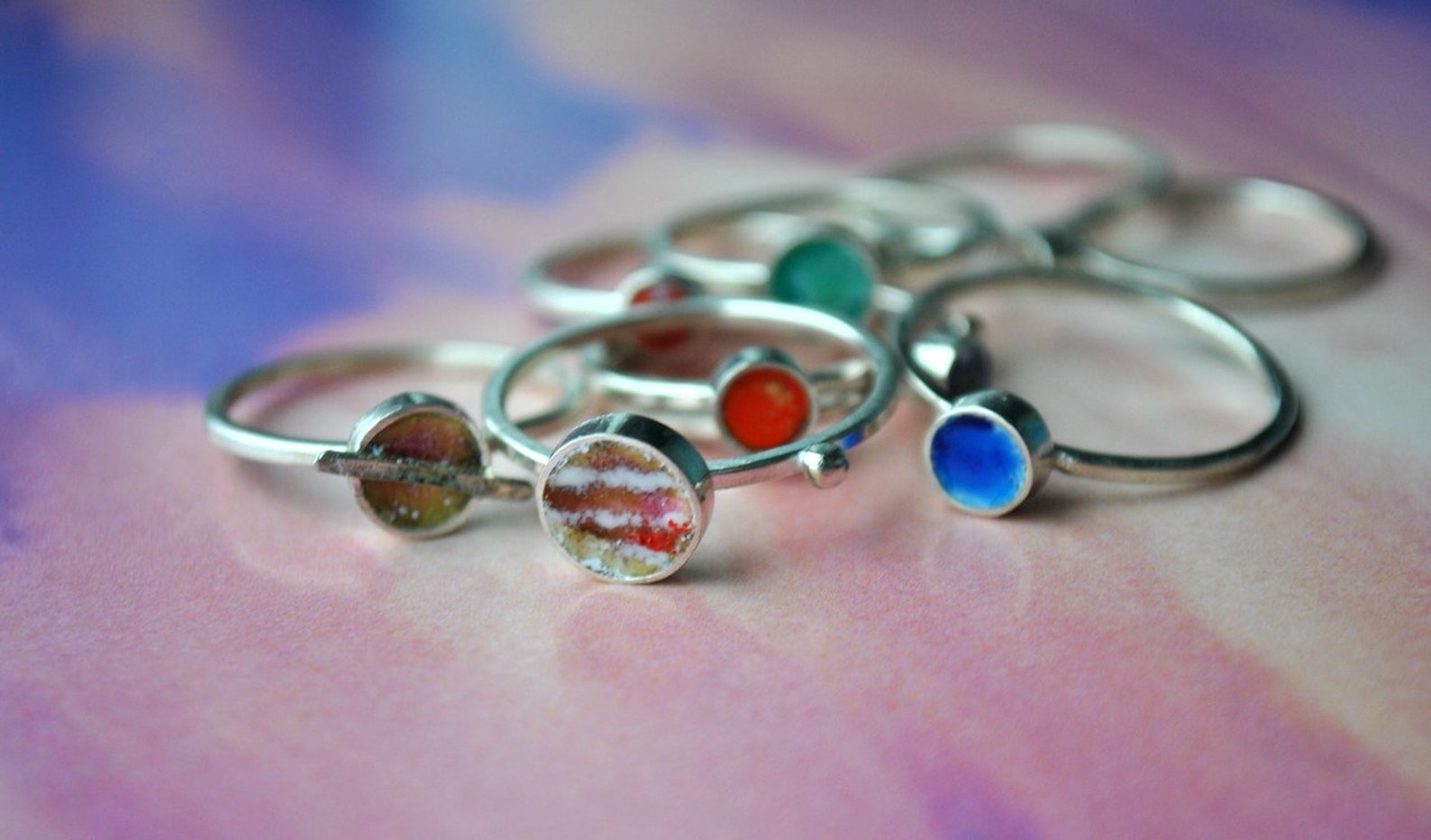 Solar System Ring Set Cosmos Rings Planet Rings Space | Etsy