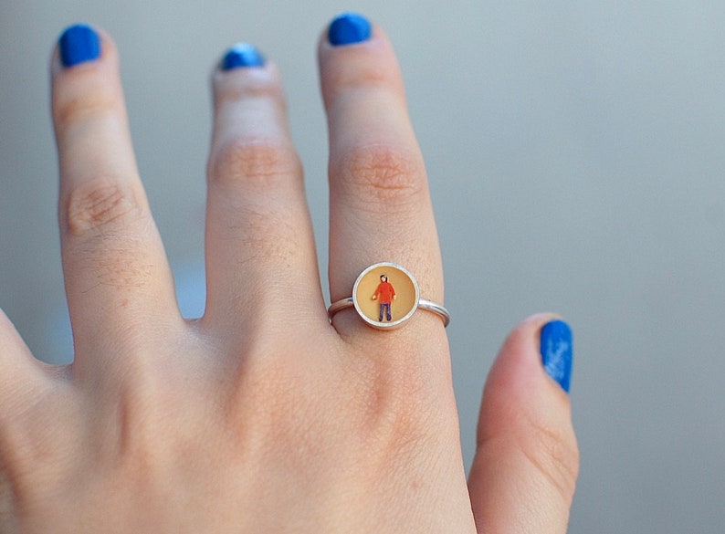 Isolation Ring Silver Ring Fun Ring Miniature People - Etsy
