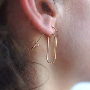 Paper Clip Earrings, Fun Jewelry, Minimalist, Geometric Jewelry - Etsy