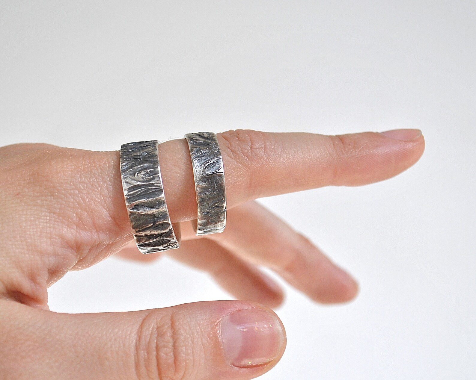 Birch and maple bark rings custom tree bark rings wedding | Etsy