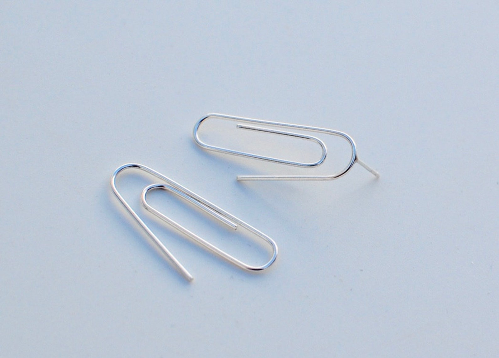 Paper Clip Earrings Fun Jewelry Minimalist Geometric - Etsy