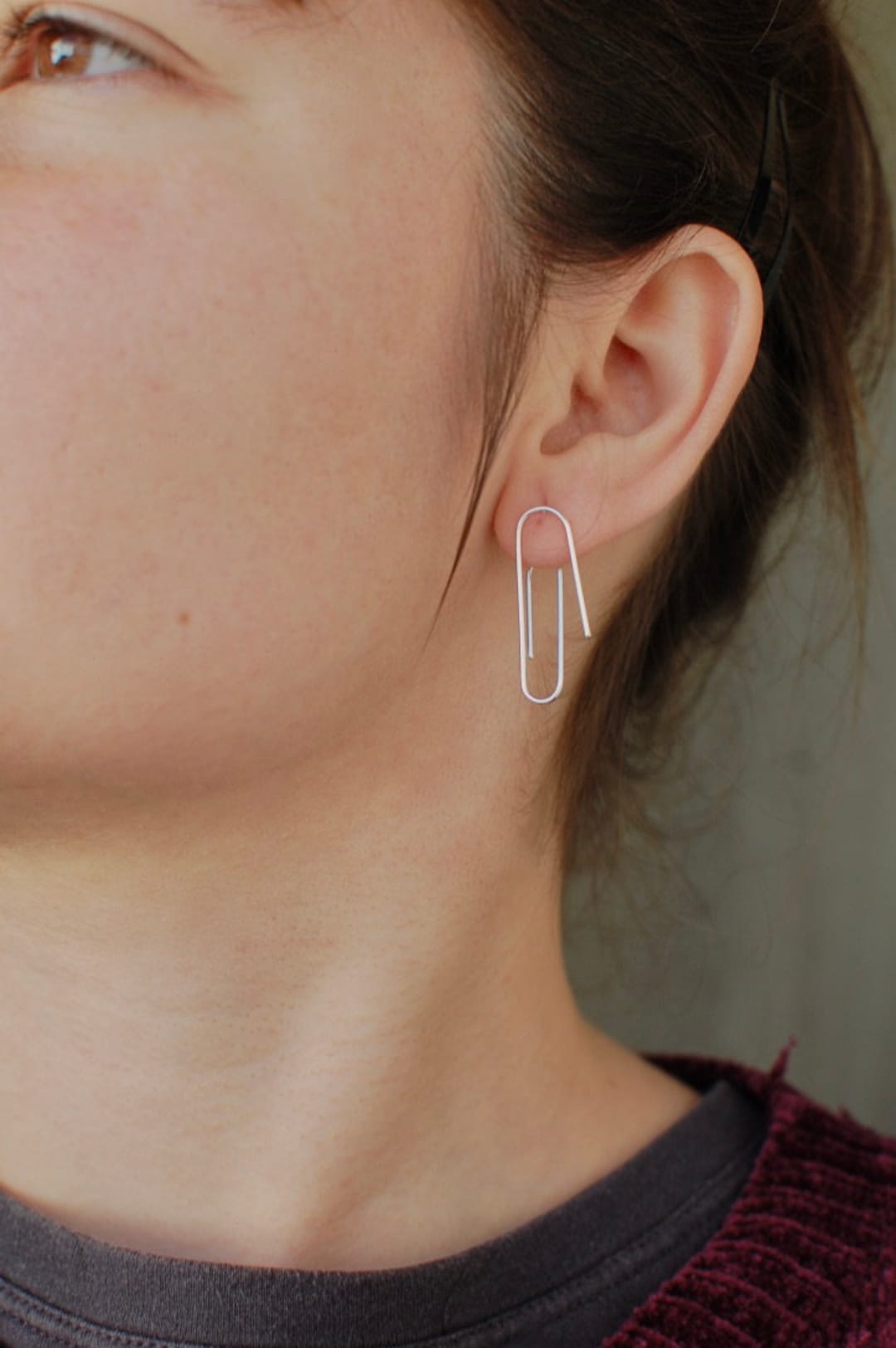 Paper Clip Earrings, Fun Jewelry, Minimalist, Geometric Jewelry - Etsy