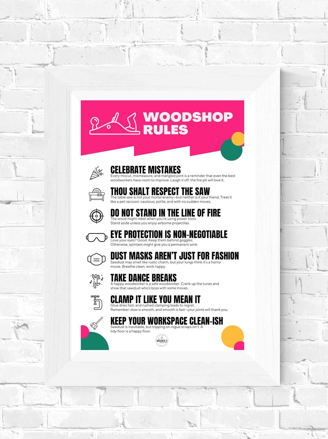 Woodshop Safety / Woodshop Rules / Woodworking Poster / Digital Poster ...