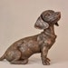 Lying Labradoodle Dog Statue | Large Bronze Resin Sculpture | Outdoor ...