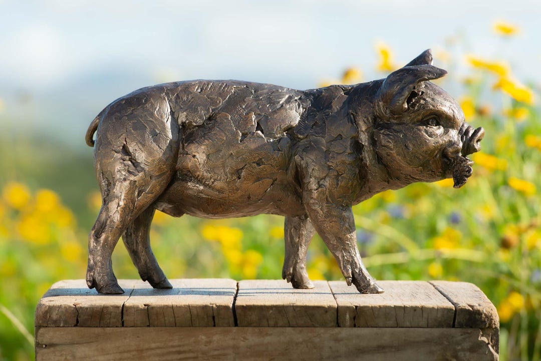 Standing Piglet Animal Statue | | Foundry Bronze Sculpture | Outdoor ...
