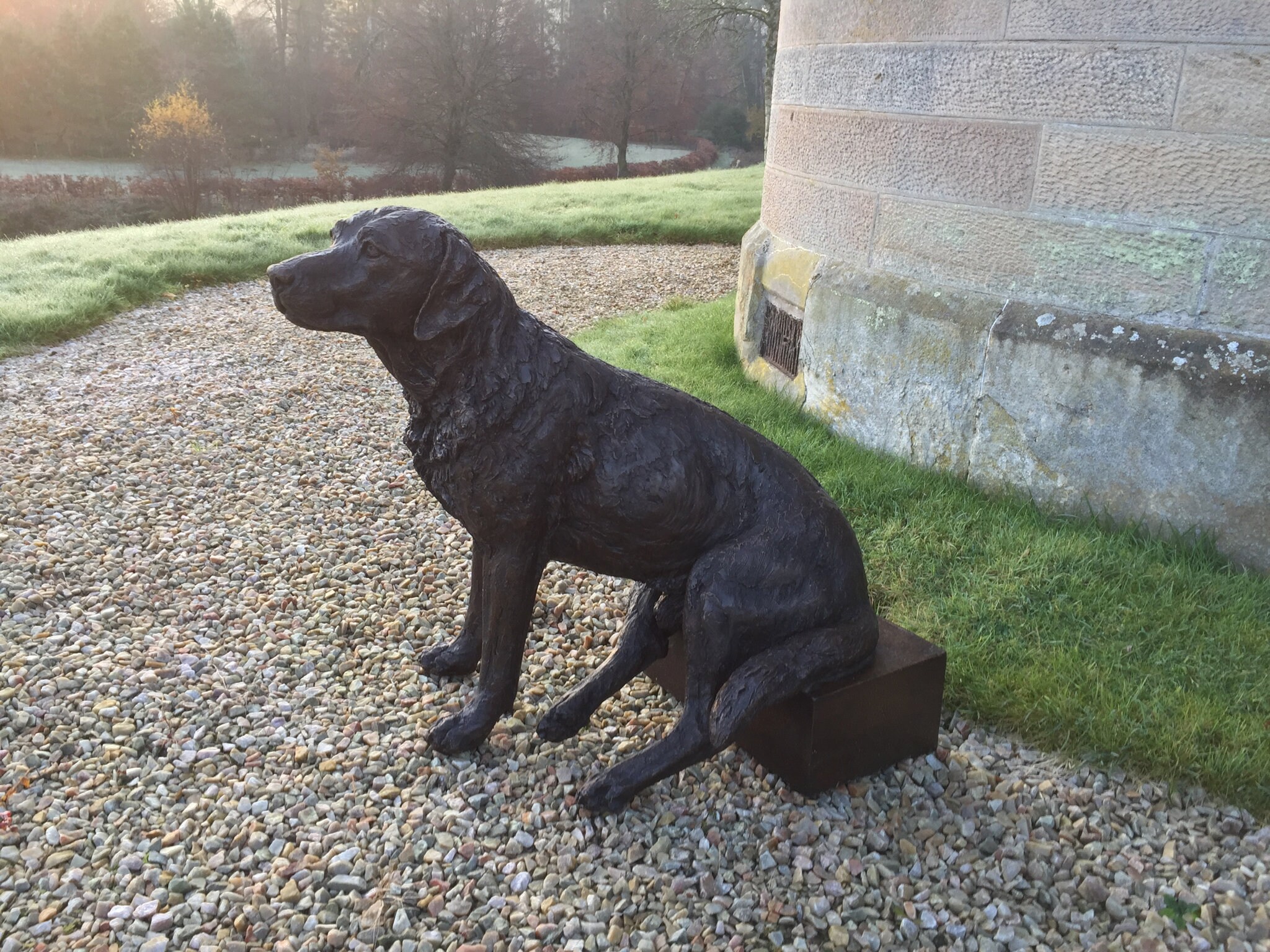 Labrador Sitting on Step Dog Statue Large Bronze Ornament | Etsy UK
