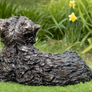 Lying Yorkshire Terrier Dog Statue | Large Bronze Resin Sculpture ...