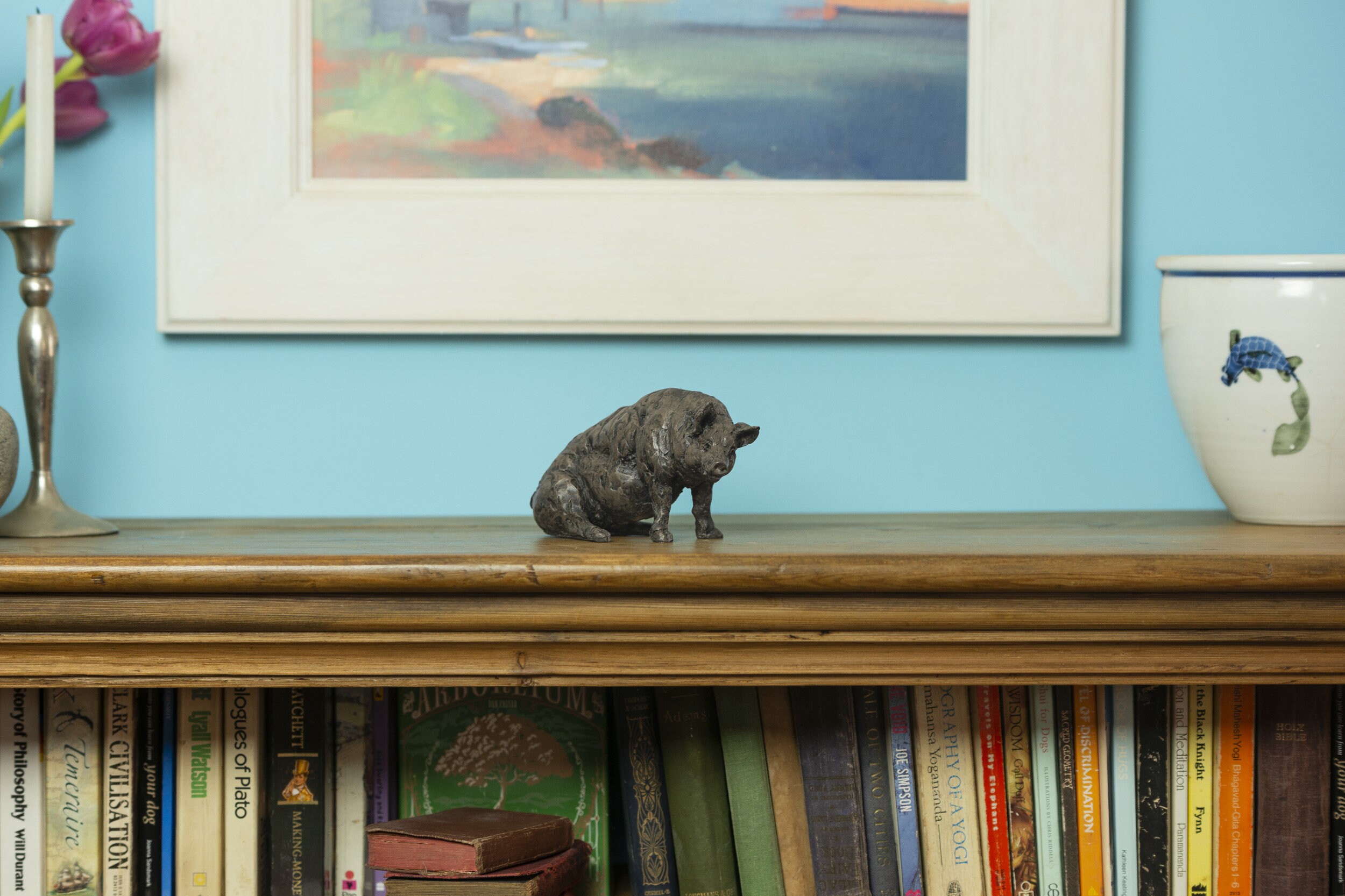 Sitting Pig Animal Statue Small Bronze Ornament Bronze | Etsy UK