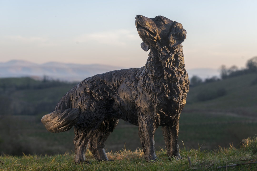 MADE WHEN ORDERED Wagging Golden Retriever Dog Statue | Large Bronze ...
