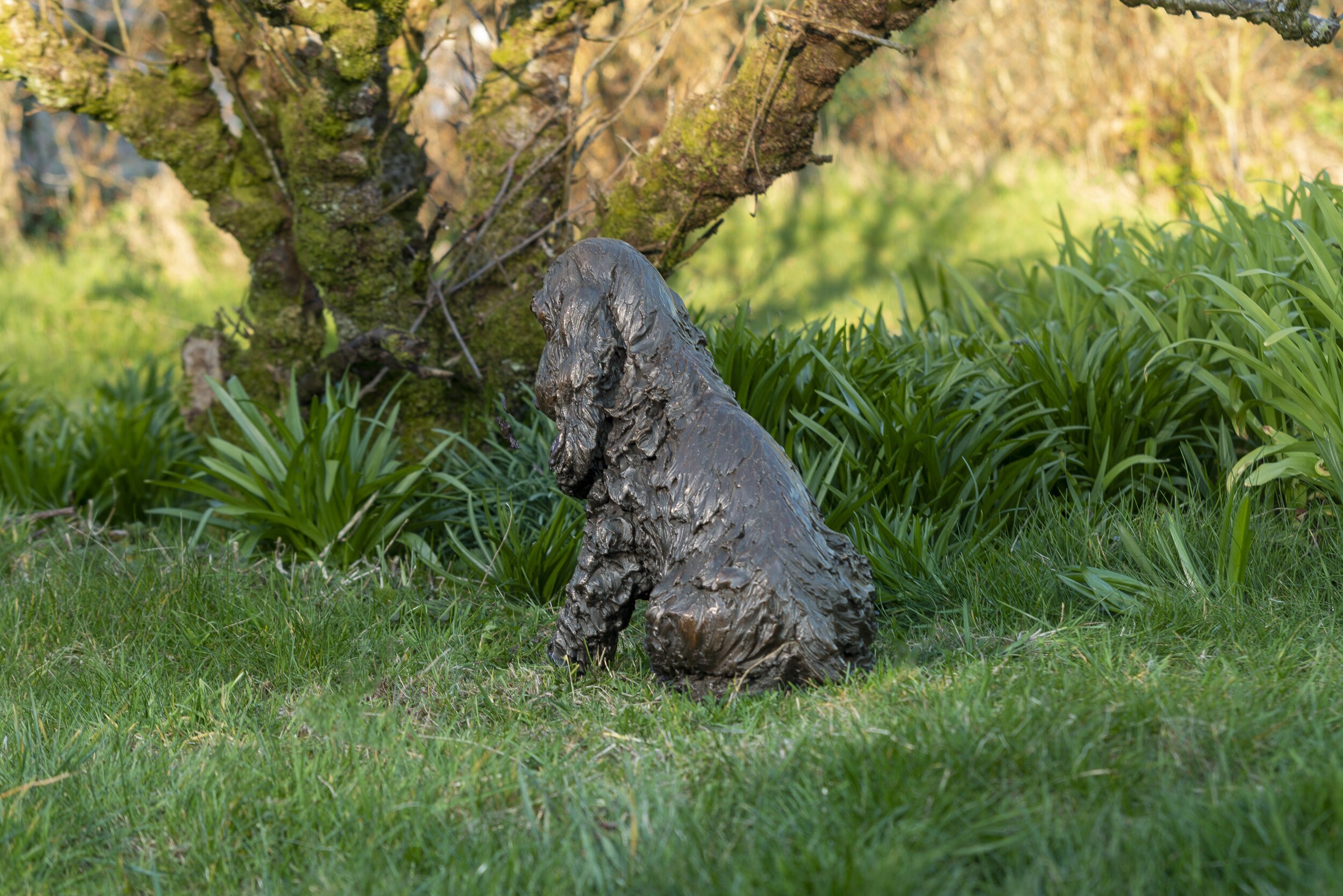 Sitting Cocker Spaniel Dog Statue Large Bronze Ornament | Etsy