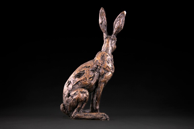 Foundry Bronze Sitting Hare Animal Statue | Small Bronze Metal ...
