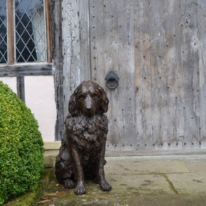 Sitting Newfoundland Dog Statue | Large Bronze Resin Sculpture ...