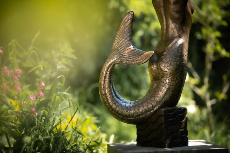 Welsh Mermaid With Urn Statue | Bronze Resin Sculpture | Outdoor Garden ...