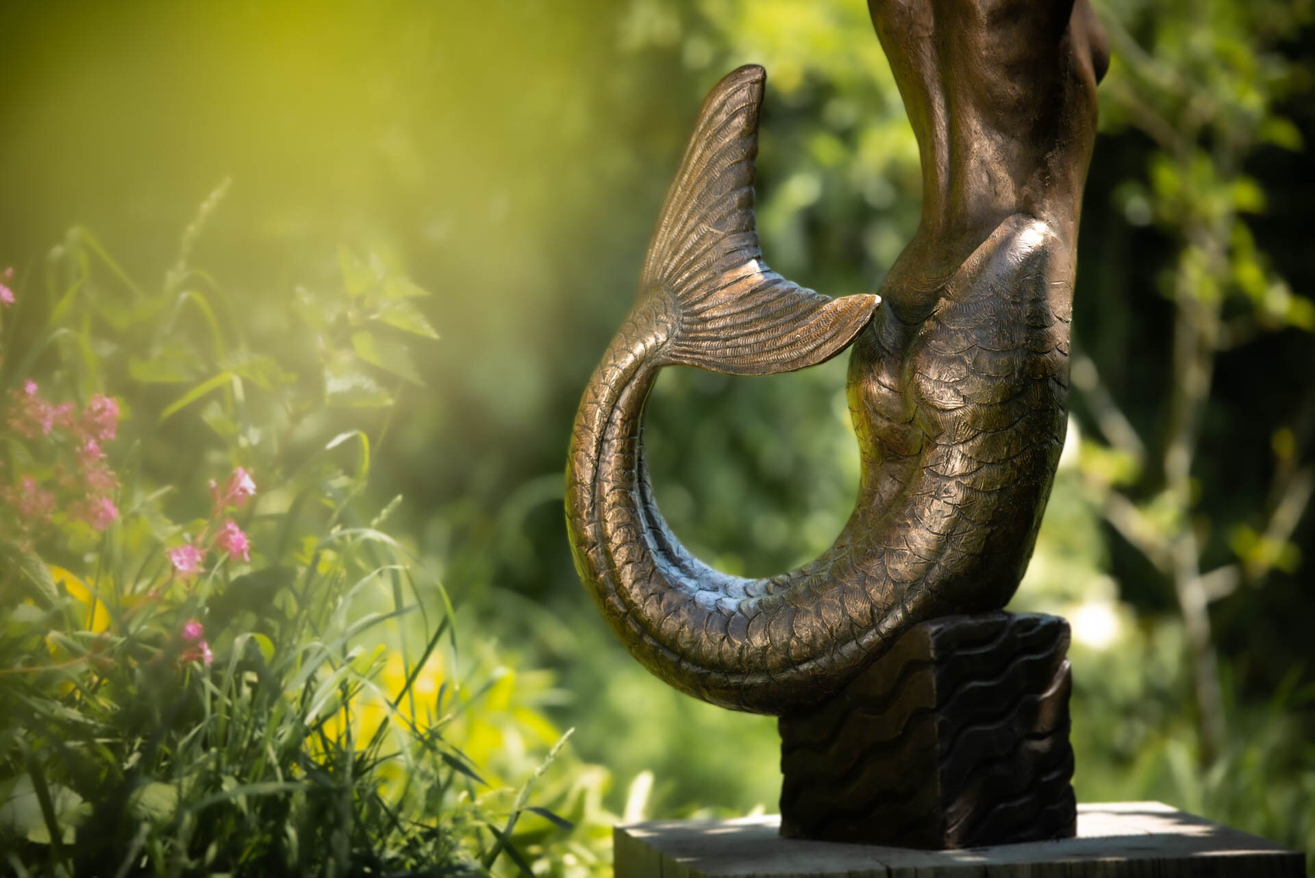 Welsh Mermaid With Urn Statue | Bronze Resin Sculpture | Outdoor Garden ...