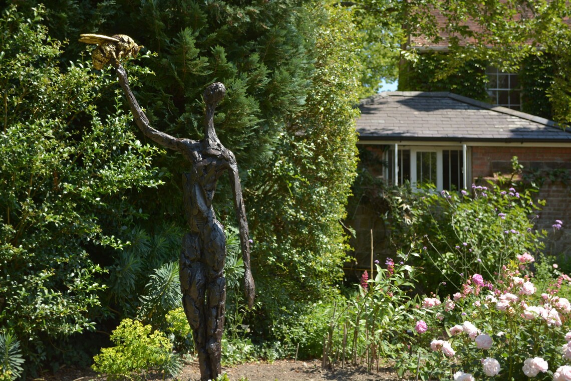 Fragile Life Figure With Bee Statue Large Bronze Ornament - Etsy