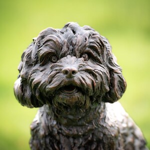 Sitting Cavapoo Dog Statue | Bronze Resin Sculpture | Outdoor Garden ...