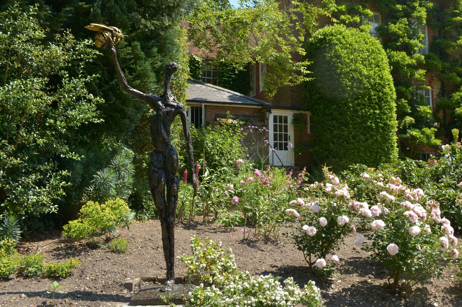 Fragile Life Figure With Bee Statue Large Bronze Ornament | Etsy