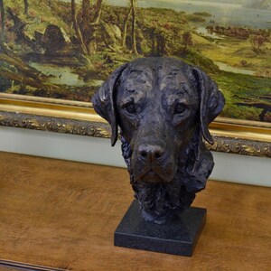 Labrador Portrait 3 Dog Statue | Medium Foundry Bronze Sculpture | Life ...