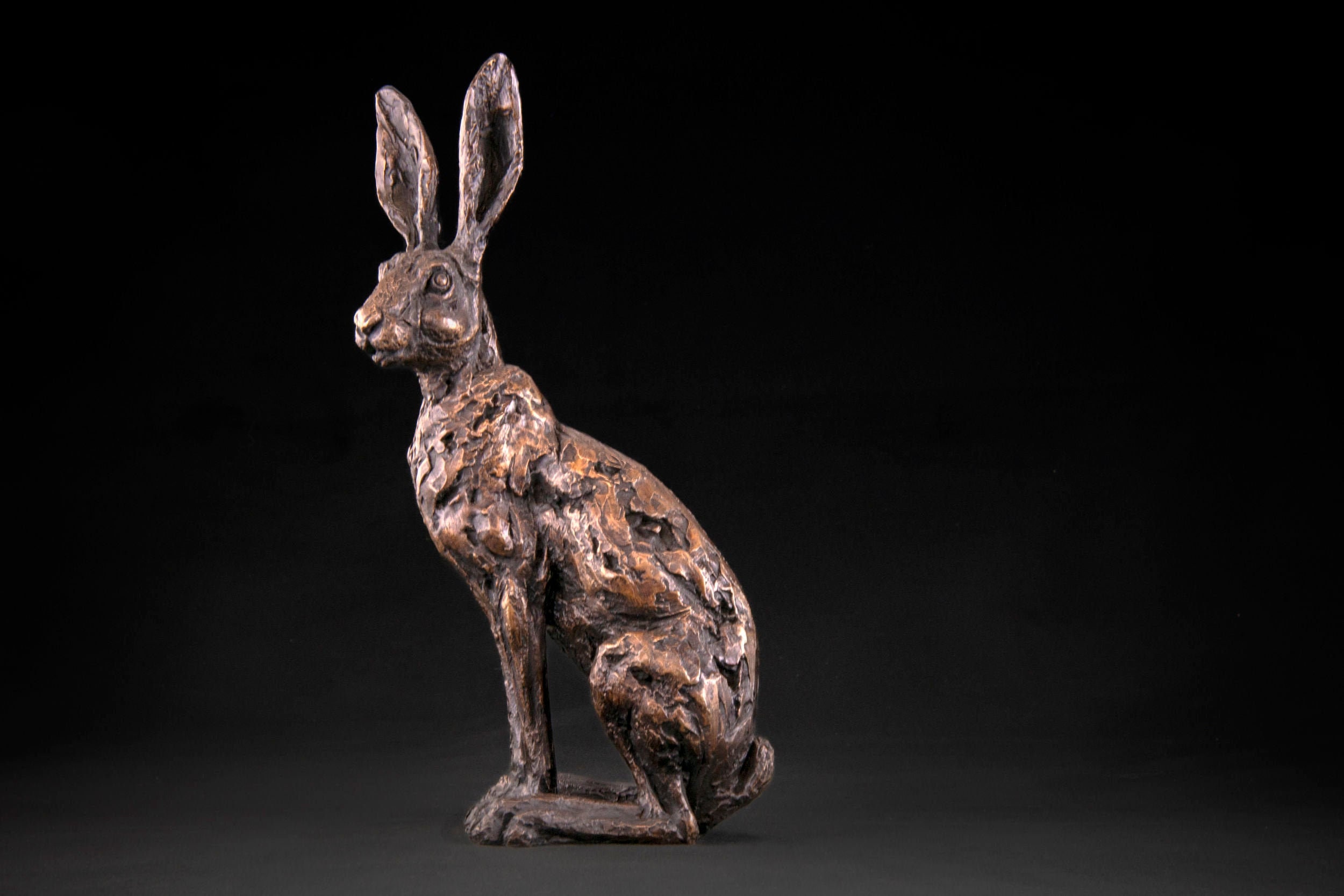 Foundry Bronze Sitting Hare Animal Statue | Small Bronze Metal ...