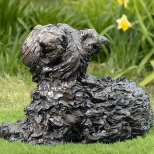 Lying Yorkshire Terrier Dog Statue | Large Bronze Resin Sculpture ...