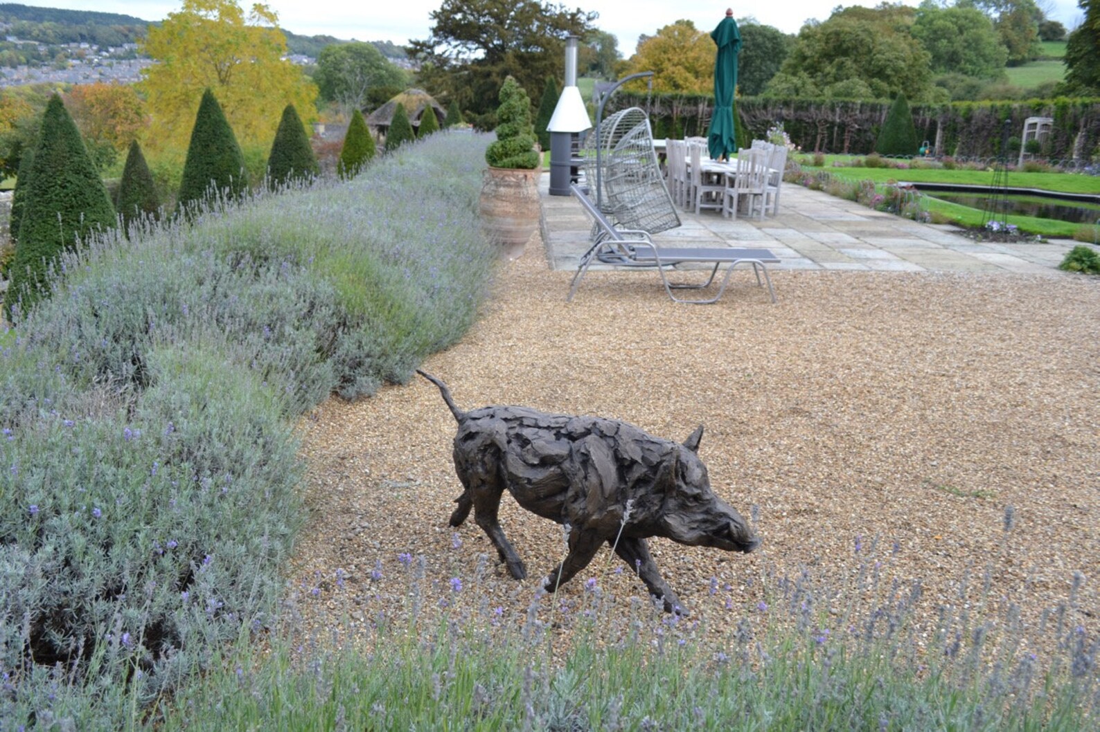 Running Wild Boar Animal Statue | Large Foundry Bronze Metal Sculpture ...