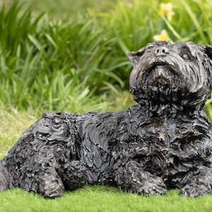 Lying Yorkshire Terrier Dog Statue | Large Bronze Resin Sculpture ...