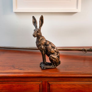 Foundry Bronze Sitting Hare Animal Statue | Small Bronze Metal ...