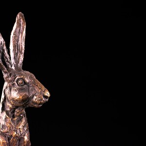 Foundry Bronze Sitting Hare Animal Statue | Small Bronze Metal ...