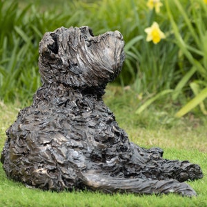 Lying Yorkshire Terrier Dog Statue | Large Bronze Resin Sculpture ...