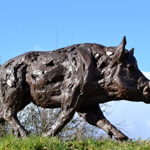 Running Wild Boar Animal Statue | Large Bronze Resin Sculpture ...