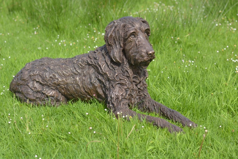 Lying Labradoodle Dog Statue Large Bronze Ornament Bronze - Etsy