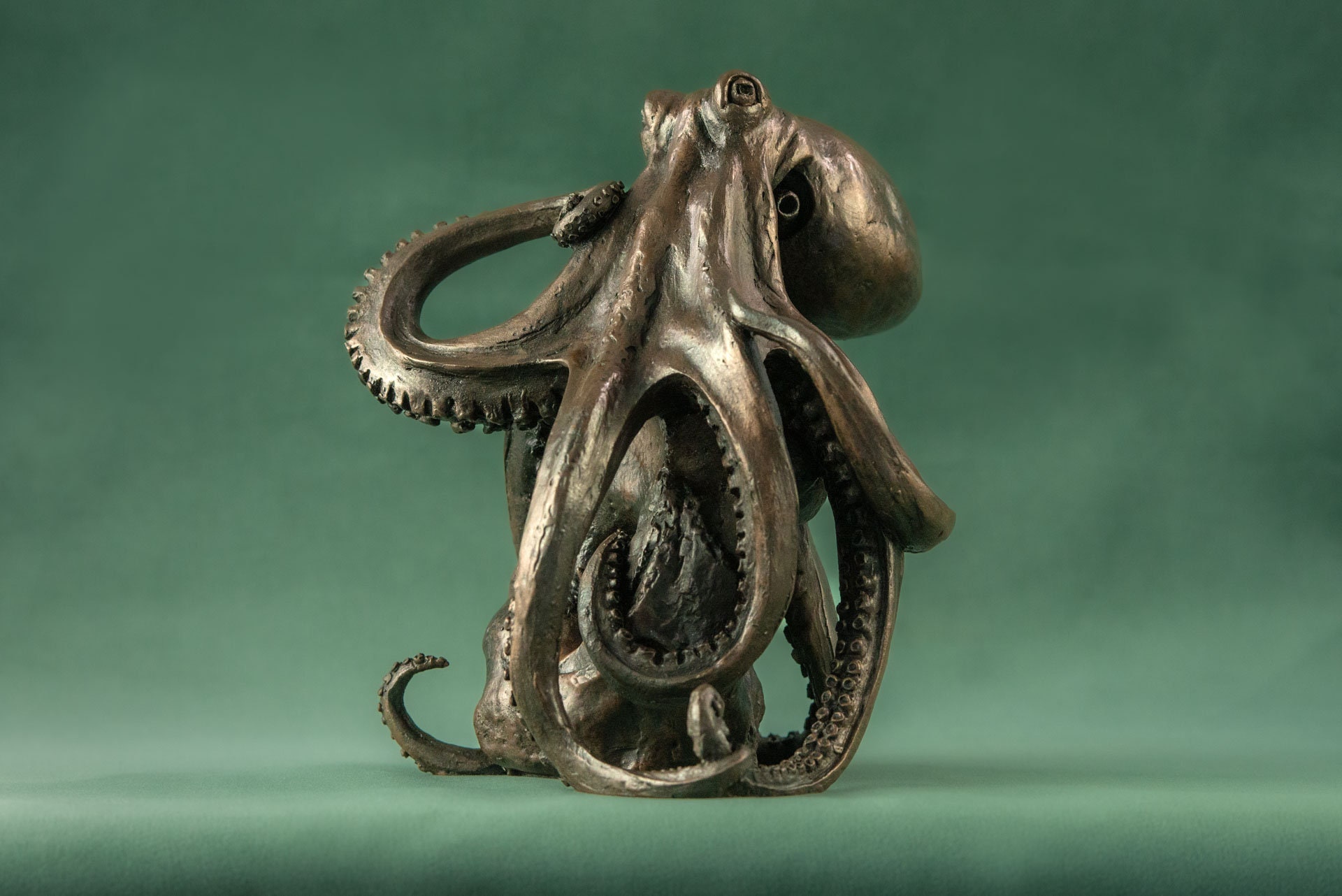 Octopus on Rock Animal Statue Small Bronze Ornament Bronze - Etsy UK