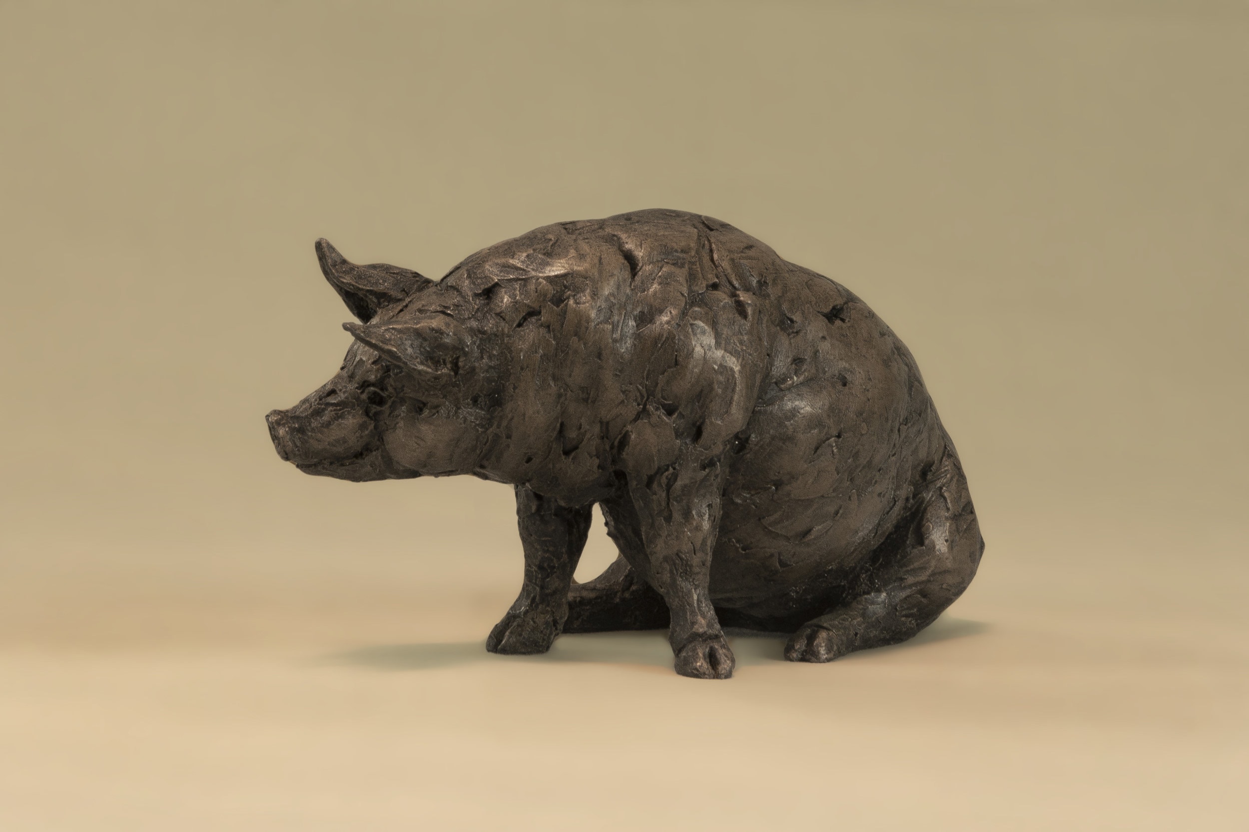 Sitting Pig Animal Statue Small Bronze Ornament Bronze | Etsy UK