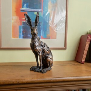Foundry Bronze Sitting Hare Animal Statue | Small Bronze Metal ...