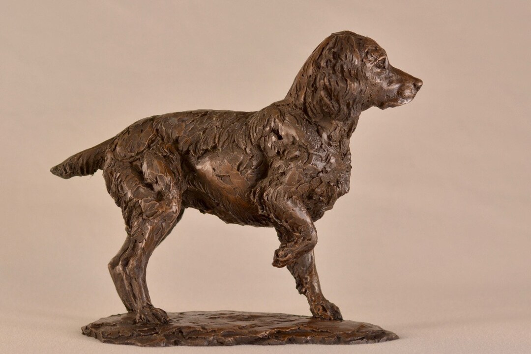 Small Standing Spaniel Animal Statue | Small Bronze Resin Spaniel ...