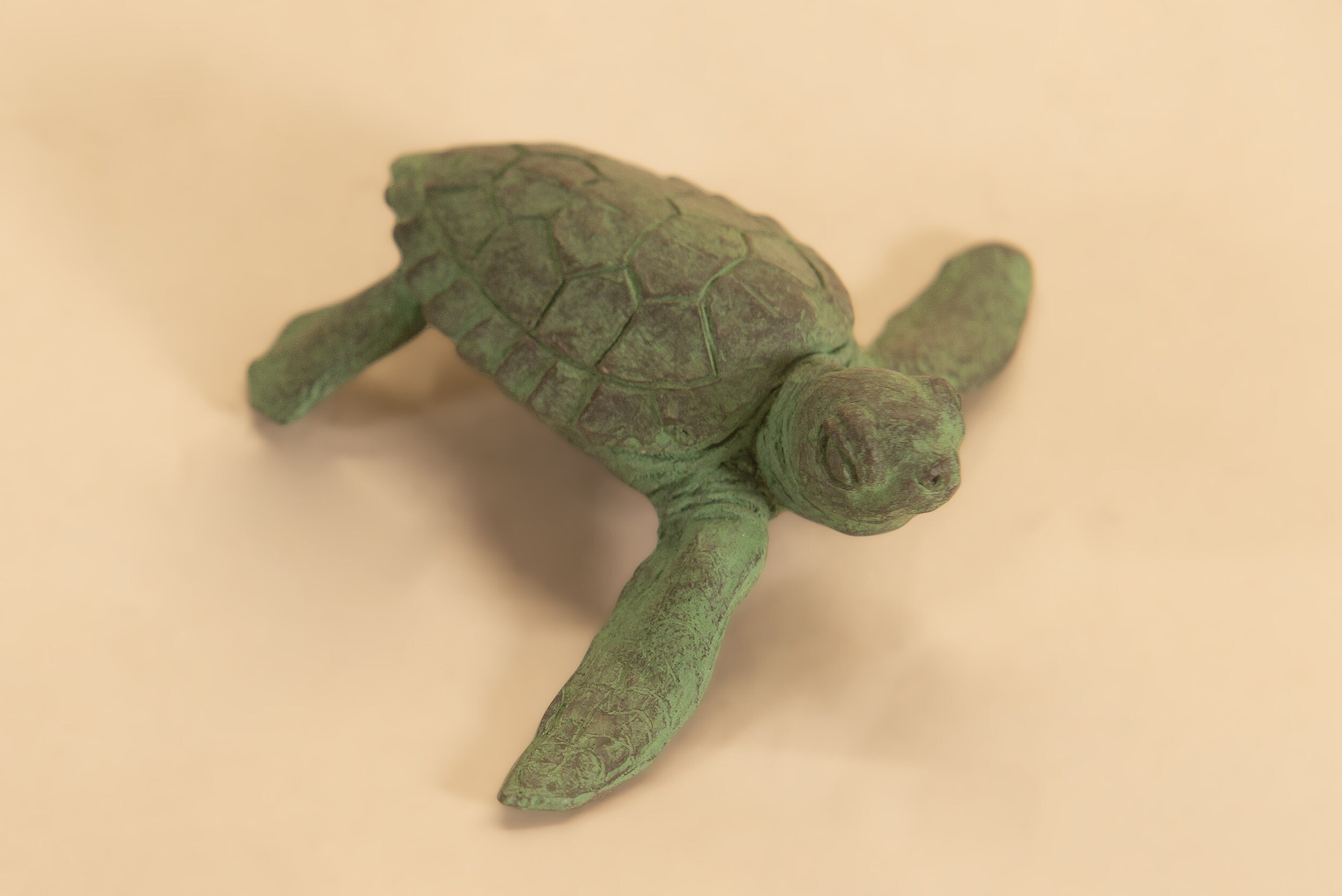 Baby Turtle Raising Head Animal Statue Small Bronze Ornament | Etsy