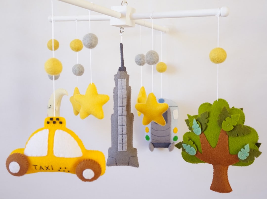 Baby Mobile Night in New York Nursery Mobile Taxi Cab Crib Mobile ...