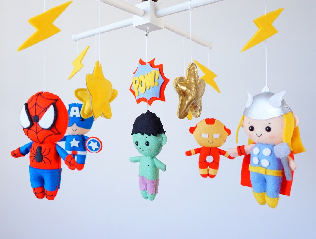Superhero Baby Mobile Avengers Nursery Mobile Spiderman Crib Mobile Superhero Nursery Baby Boy ...