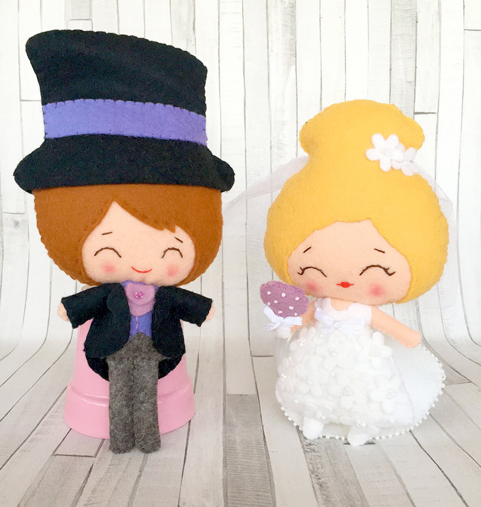 Bride and groom dolls Stuffed wedding doll Wedding cake | Etsy