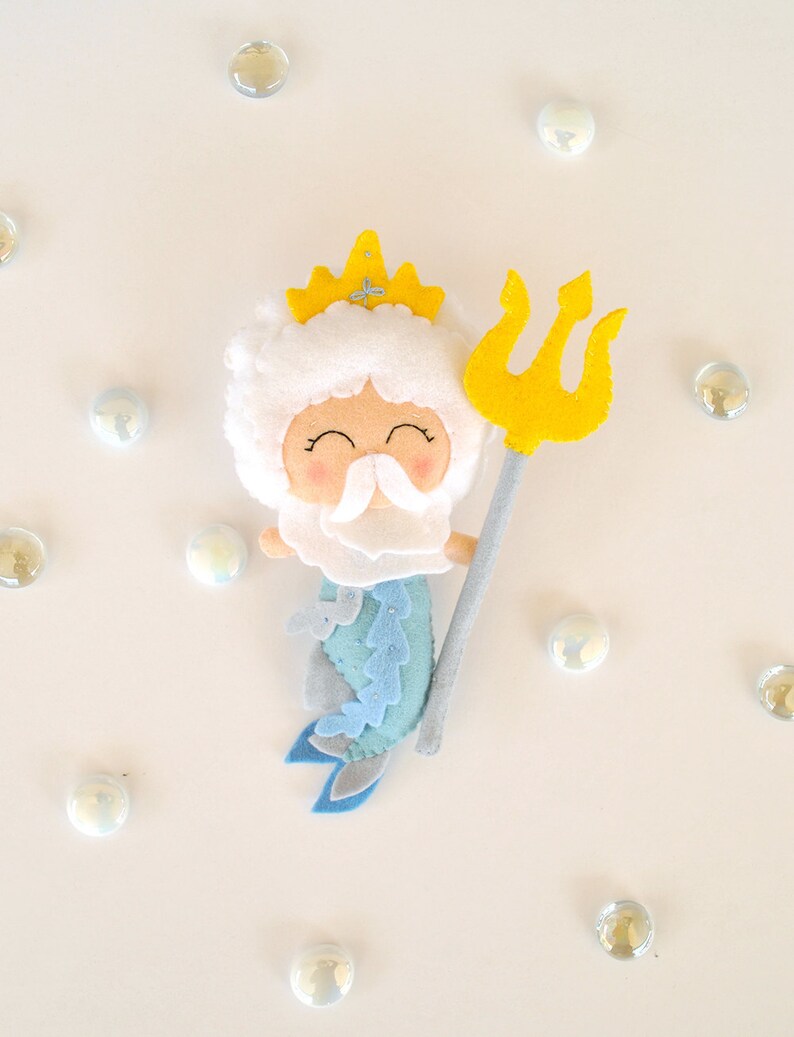 Poseidon Felt Doll Neptune Sea Creature Doll for Baby Mobile | Etsy