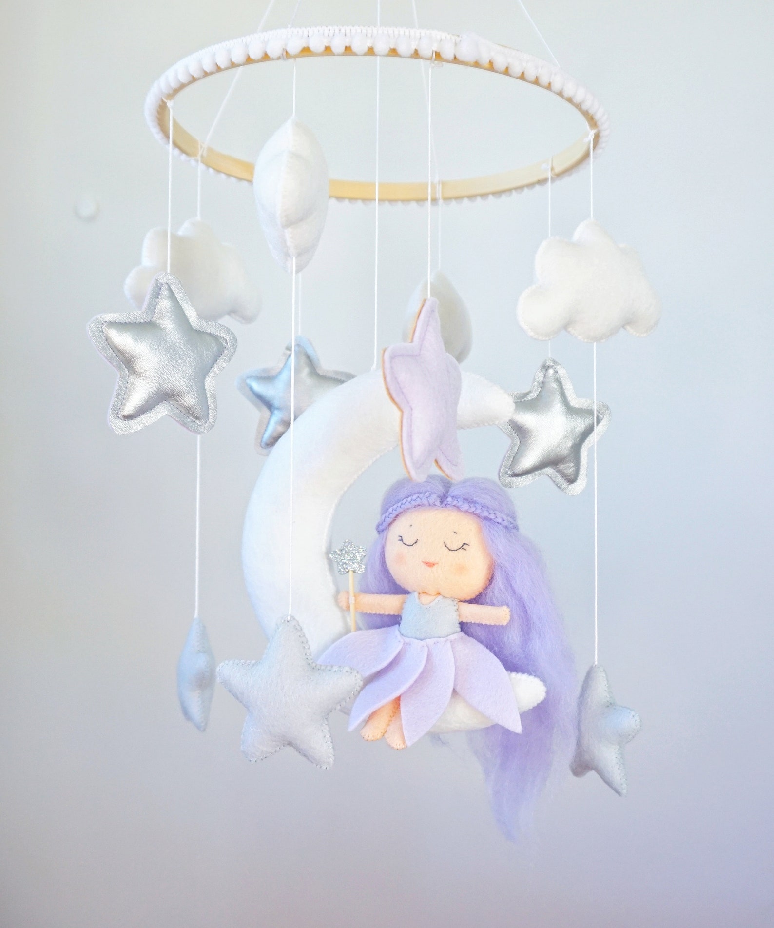 Fairy Baby Mobile Moon Nursery Mobile Stars Crib Mobile Fairy - Etsy