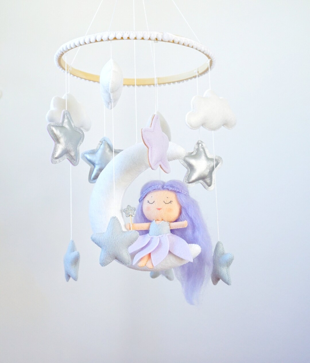 Fairy Baby Mobile Moon Nursery Mobile Stars Crib Mobile Fairy Baby ...
