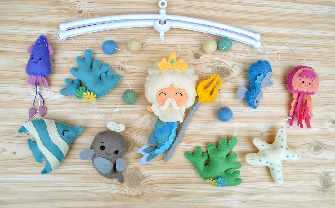 Poseidon Baby Mobile Ozean Kinderzimmer Mobile Meeresbewohner Krippe ...