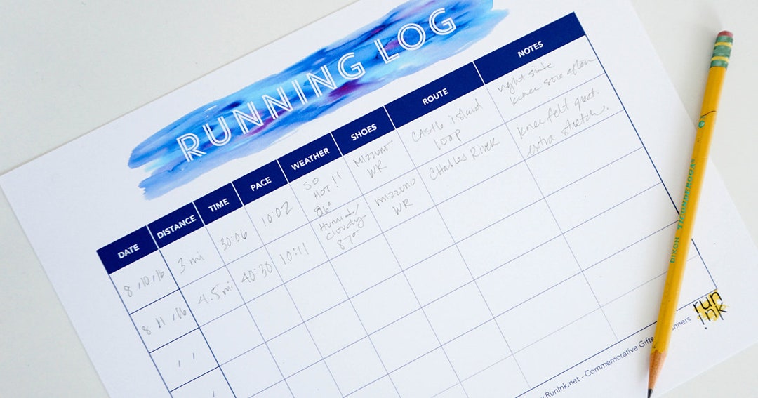 Running Log Chart Printable Diary - Etsy