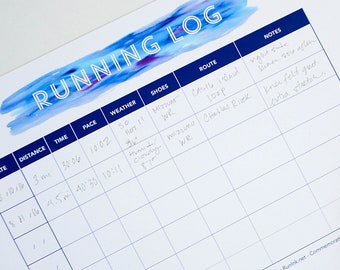 Running Log Tracker, Printable Jogging and Workout Planner, Exercise ...