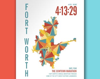 Personalized Austin Marathon Course Map Poster | Etsy