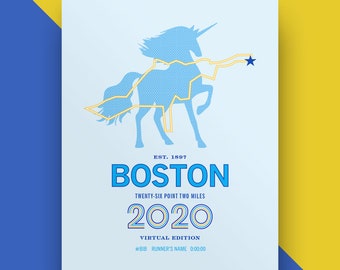 Personalized Boston Marathoner Course Map Poster | Etsy