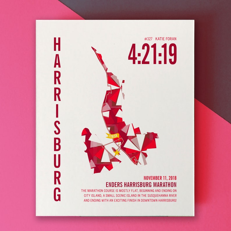 Personalized Custom Marathon Course Map - Etsy