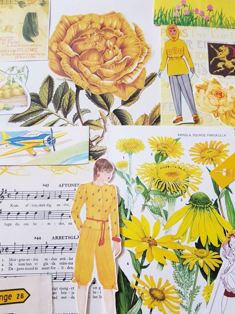 Ephemera Paper Pack Yellow Color Theme for Paper Crafting, Junk ...