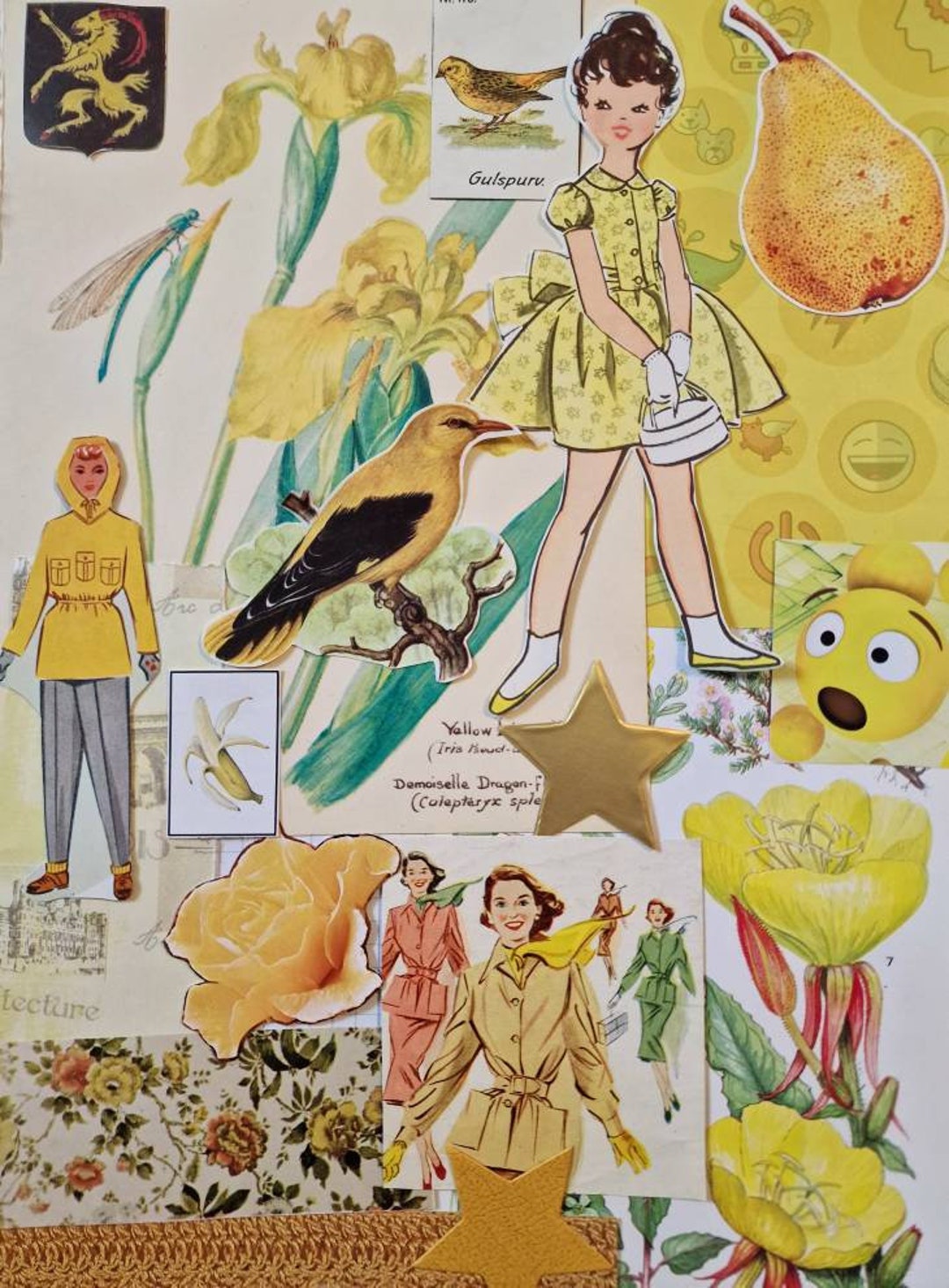 Ephemera Paper Pack Yellow Color Theme for Paper Crafting, Junk ...